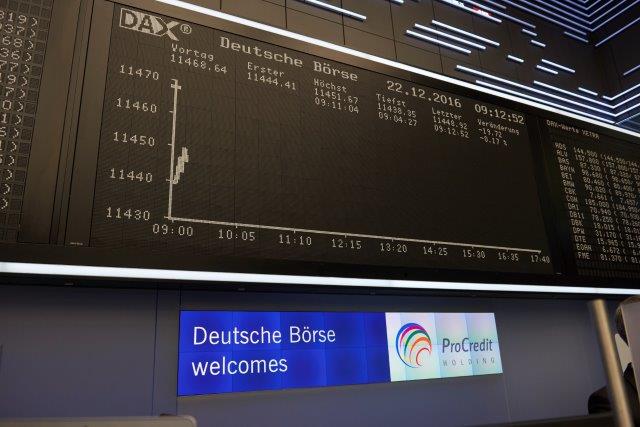 ProCredit Holding listed on the Frankfurt Stock Exchange
